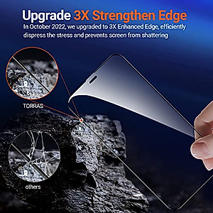 TORRAS Diamond Shield Screen Protector for iPhone 12 Pro /12 with Strengthened Edge [Military-Grade Protection] Tempered Glass for iPhone 12/12 Pro, Anti-Fingerprint, Durable, Smooth, 2 Pack, 6.1"