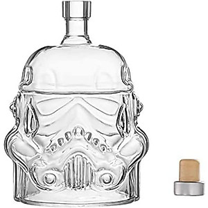 Konpwine Whiskey Decanter Transparent Creative Bottle Whiskey Decanter Set Whiskey Carafe for Wine, Liquor, Scotch, Bourbon, Brandy,Gifts for Dad,Husband,Boyfriend. (A-Bottle+2 Glasses)