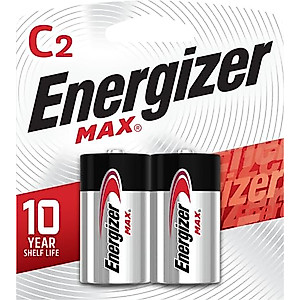 Energizer Max C Batteries, Premium Alkaline C Cell Batteries (2 Battery Count)