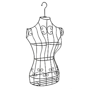 MyGift Black Metal Hanging Full Body Torso Mannequin for Sewing Dress Form and Boutique Display
