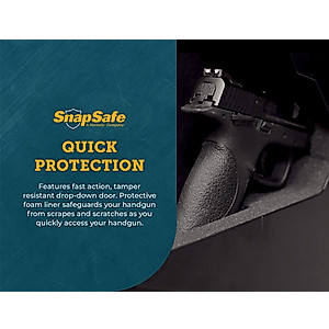 SnapSafe Drop Box Keypad Vault – Keypad Handgun Safe for Handguns – 4-6 Keypad Entry with Backup Keys – Black, Measures 13.5 (H) x 7.5 (W) x 3.6 (D) Inches - Item 75431