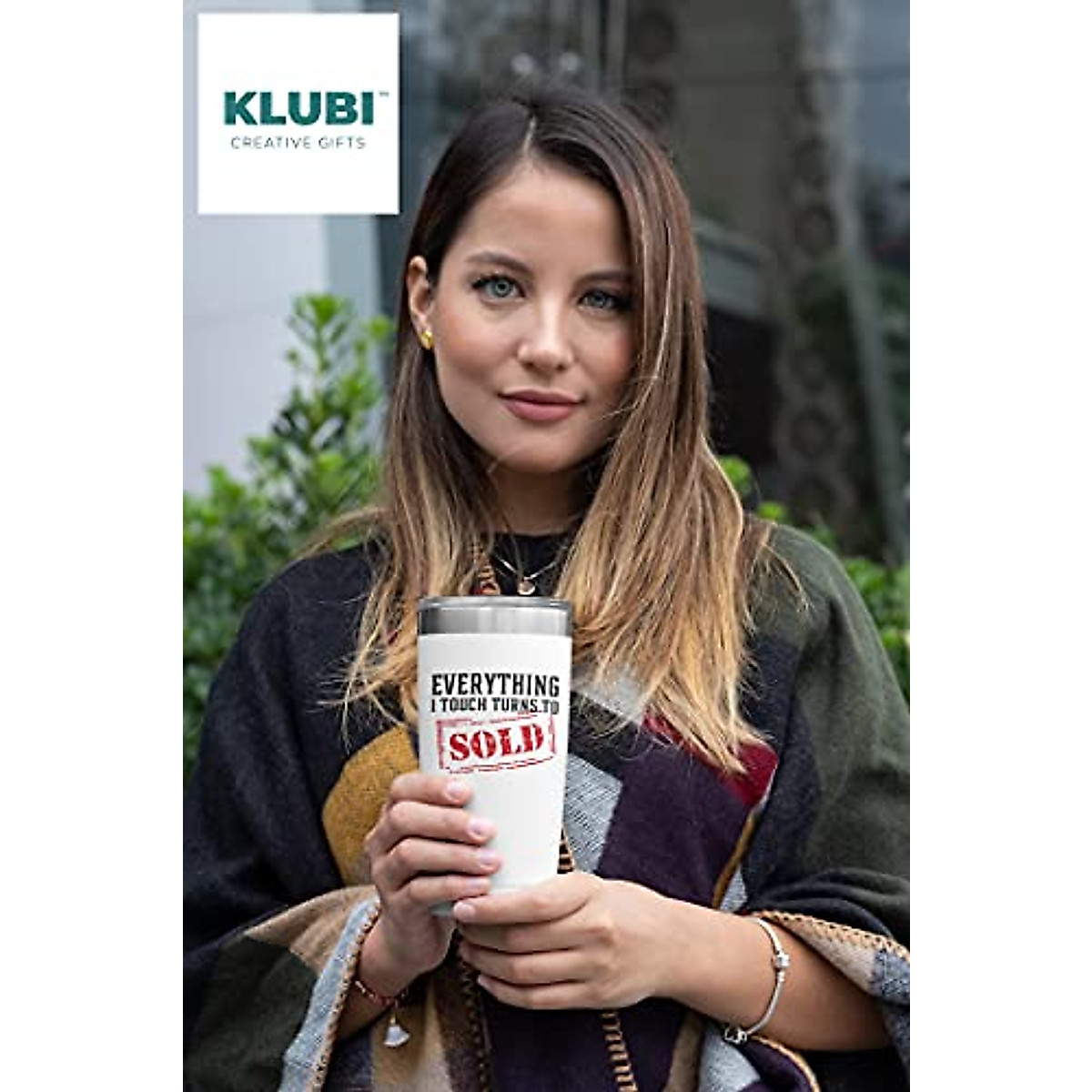 KLUBI Real Estate Gifts Coffee Mug- Everything I Touch Turns to Sold 20oz White Tumbler/Mug for Coffee- Gift Idea for a Real Estate Agent, Realtor, Women, Men, Closing, House