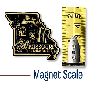 Missouri Small State Magnet by Classic Magnets, 2.2" x 1.9", Collectible Souvenirs Made in The USA