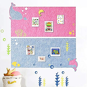 Creative Dolphin Wall Stickers, Children's Room Felt Photo Wall, Kindergarten Works Cork Board Display Board