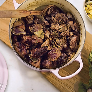 Le Creuset Signature 6.75-quart Round Wide Oven with Copper Knob - Enameled Cast Iron (Shallot)