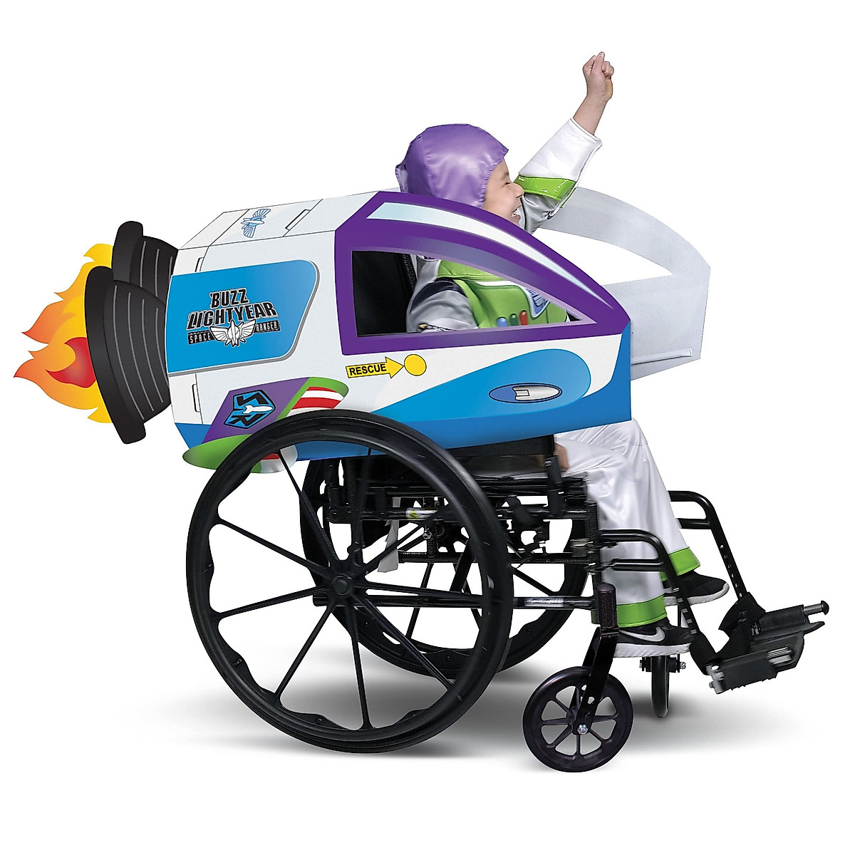 Disguise Buzz Lightyear Adaptive Wheelchair Cover for Kids, Official Toy Story Rolling Costume for Wheelchair
