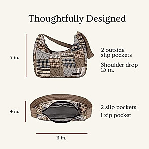 Bella Taylor Ashmont Blakely Quilted Cotton Country Patchwork Small Shoulder Hobo Bag