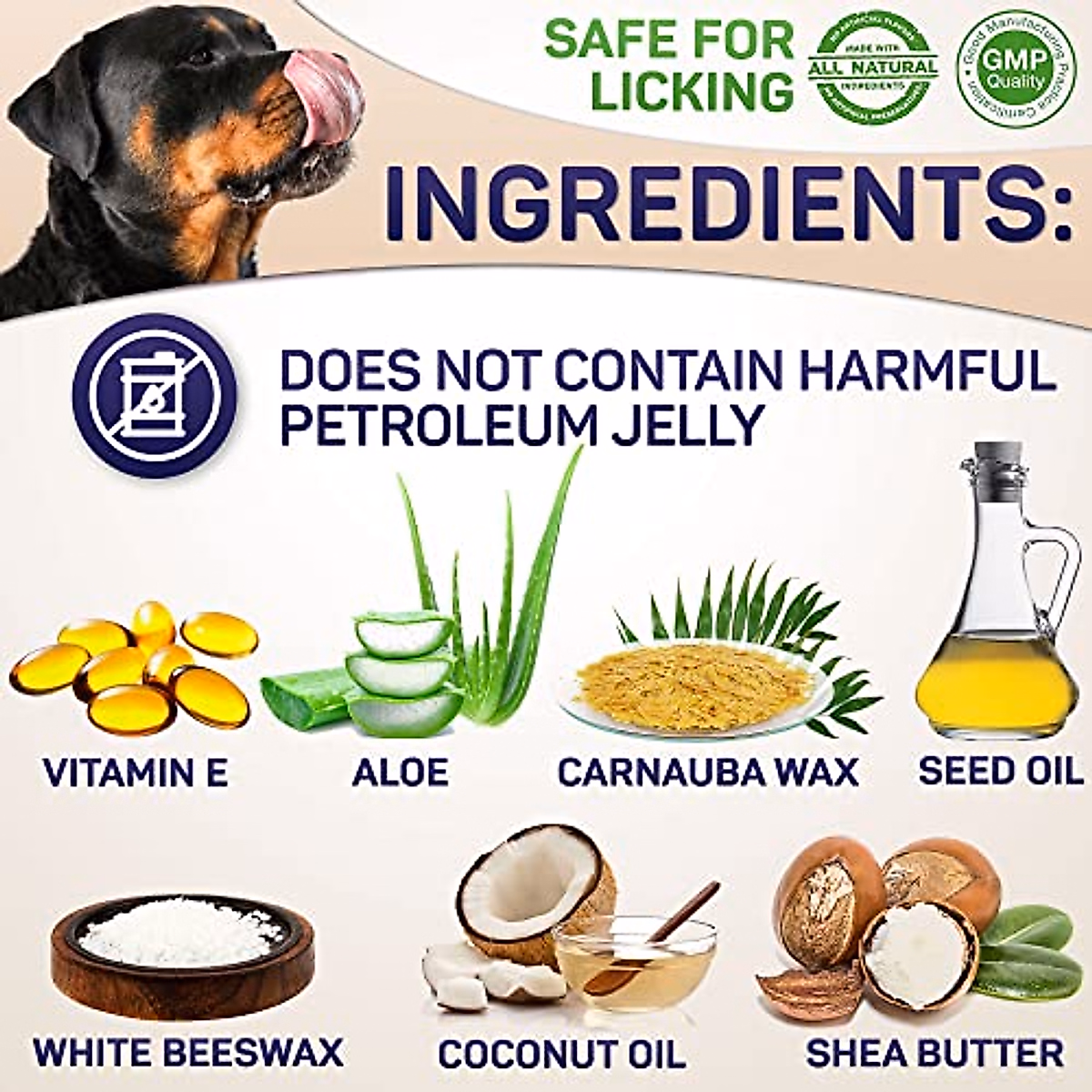 Natural Dog Paw Balm, Dog Paw Protection for Hot Pavement, Dog Paw Wax for Dry Paws & Nose, Canine Paw Moisturizer for Cracked Paws, Cream Butter for Cat, Dogs Paw Protectors, Paw Pad Lotion