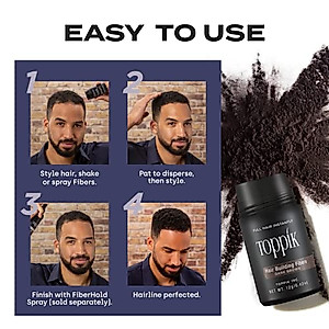 Toppik Hair Building Fibers, Dark Brown Hair Fibers, Hair Thickener for Thinning Hair, Hair Care to Create the Appearance of Thicker Hair, 0.42 OZ Bottle For Unisex