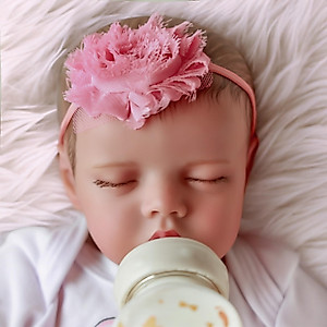 Lifelike Reborn Baby Dolls Twinnie - Girl 17-Inch - Soft Body Realistic-Newborn Baby Dolls Full Vinyl Body Poseable Baby Girl with Feeding Kit Gift Box for Kids Age 3+