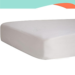 Bamboo Rayon Baby Crib Mattress Protector - Waterproof Breathable Cooling Fitted Mattress Cover 28x52 inches (Single Pack)