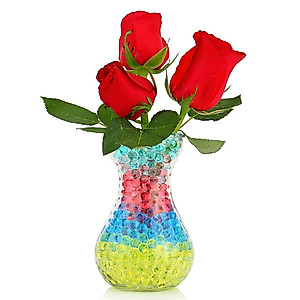 AINOLWAY Water Gel Bead Vase Fillers Beads (25000pcs) Water Pearls for Vases, Wedding Centerpiece, Water Table Activities,14years+ (Blue)