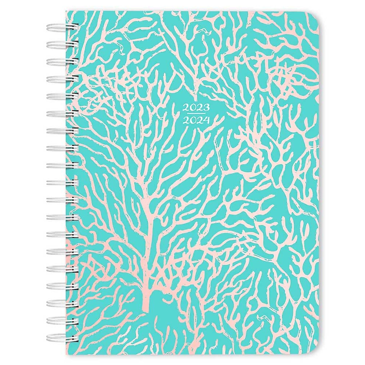 Seaside Currents | 2024 6 x 7.75 Inch 18 Months Weekly Desk Planner | Foil Stamped Cover | July 2023 - December 2024 | Plato | Planning Stationery