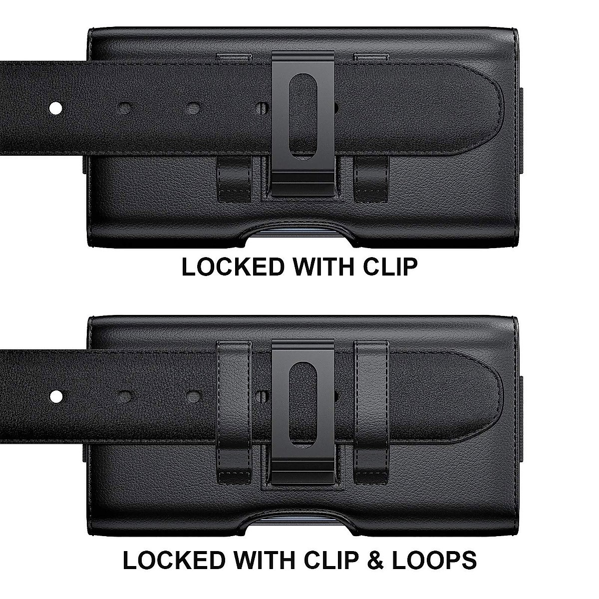Stronden Holster for Samsung Galaxy S24+ Plus, S23+ Plus, S23 FE, S22 Plus, S22 FE, S21 Plus, S20 Plus, S21 FE, S20 FE, S10 Plus - Leather Belt Case with Belt Clip/Loop (Fits Slim Case Only)