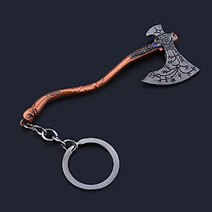 SONGCHANGJEWELRY Game GOW Ragnarok Keychains - Kratos Leviathan Axe Cosplay Metal Keychain - Christmas Gifts for Men Teens Fan (Leviathan Axe Keychain)