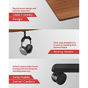 DESINO Electric Standing Desk Height Adjustable, 63x 24 Inch Electric Stand up Desk Home Office, Sit Stand Desk with Splice Board, Black Frame & Espresso Desktop