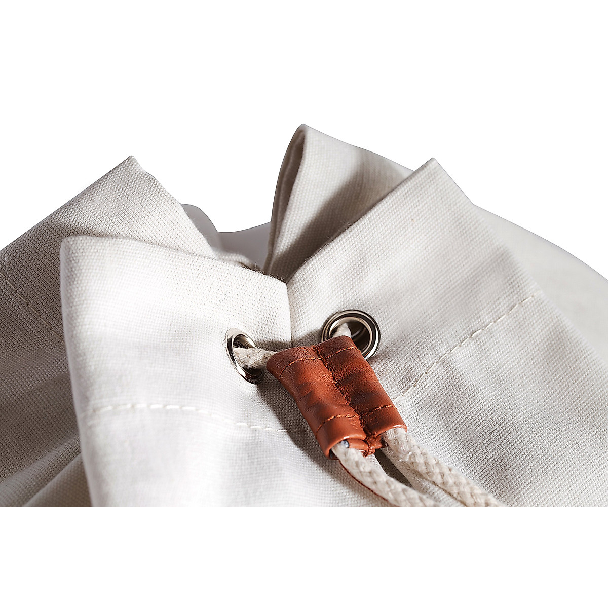 Handy Laundry Canvas Duffel Bag - Drawstring, Leather Closure, Shoulder Strap. (2-PACK)