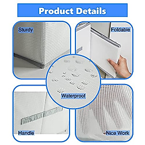 4 Packs (Light Gray), Upgraded Sturdy Wardrobe Clothes Organizer, Build in PP Board, 7 Grids Storage Box, Washable Clothes Organizer for Folded Clothes, Sweater/Shirts/Pants/Jeans Organizer - XL(1pcs), L(1pcs), M(2pcs)