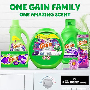 Gain flings Laundry Detergent Soap Pacs, HE Compatible, Long Lasting Scent, Moonlight Breeze Scent, 76 Count