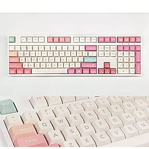 ILYCHEEGAMI PBT keycaps XDA Cute Pink keycaps Dye Sublimation Universal Mechanical Keyboard keycaps Compatible with Cherry MX switches,Gateron,Kailh TTC JWK Kawaii pbt keycap Set Keyboard keycaps