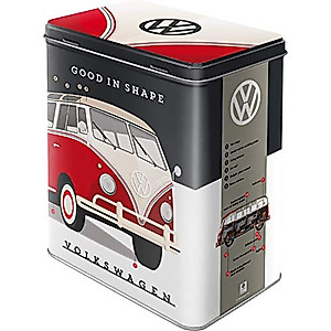 Nostalgic-Art Retro storage tin box L, 101.4 oz, VW – Good in Shape – VW Bus Gift idea, metal can for coffee, vintage design