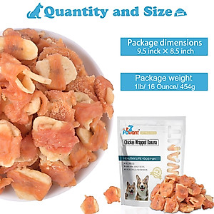 Pawant Dog Treats Chicken Wrapped Banana Dog Chews Puppy Training Snacks, Rawhide Free Treats 1lb/454g