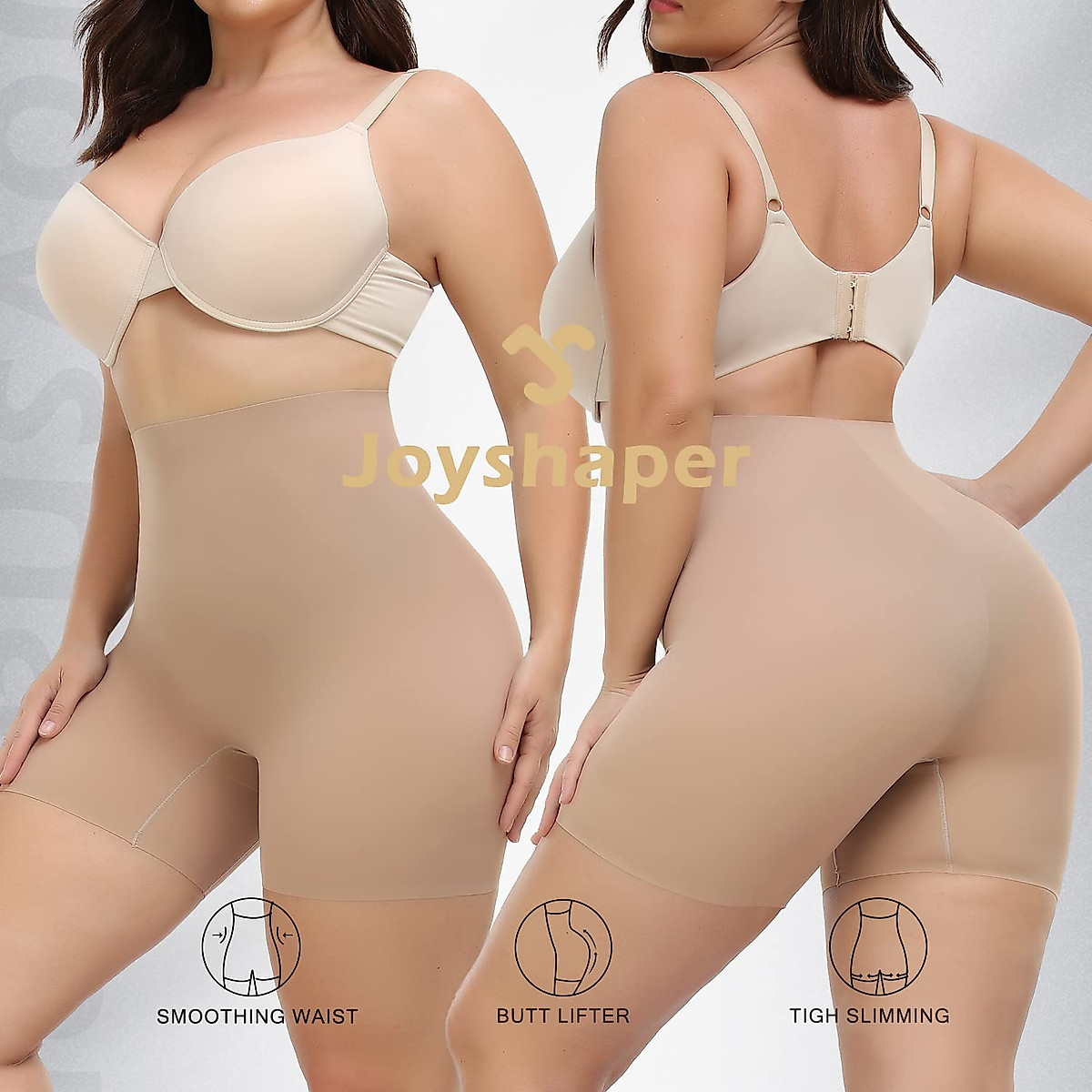 JOYSHAPER Slip Shorts for Women Under Dresses Elastic Underwear Lace Slip Yoga Biker Shorts Boxer Briefs