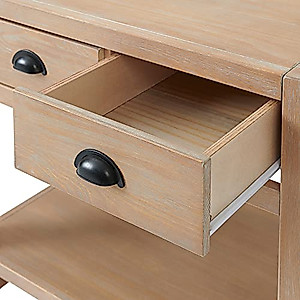 Alaterre Furniture Arden Nightstand, Light Driftwood