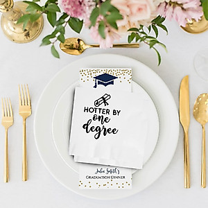 One Degree Hotter - Hotter By One Degree Set of 50 Thick 3 Ply Graduation Napkins, Perfect Graduation Party Favors, 2023 Graduation Decor, Grad Party, or Graduation Party Favors for Guests