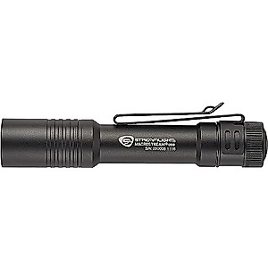 Streamlight 66320 MacroStream USB 500-Lumen Rechargeable Compact Flashlight with Wrist Lanyard, Hat Clip and USB Cord, Black