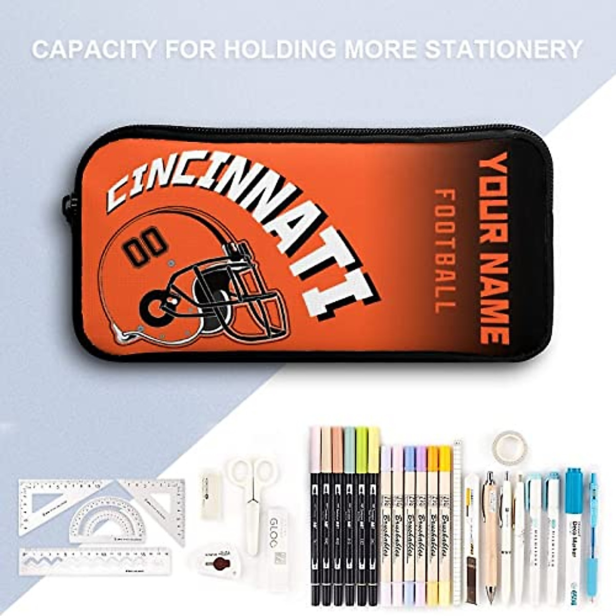 Jwpibuk Personalize Backpack with Lunch Box Pen Case Cincinnati Customized Name Number Bags 3 Piece Set for Girls Boys