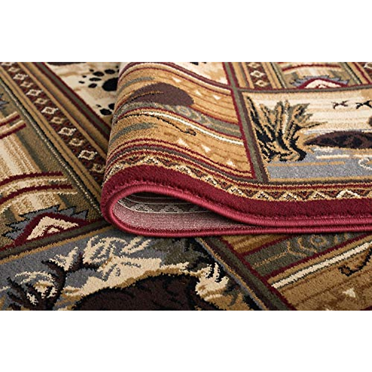 Universal Rugs Black Bear Pattern Brown Runner, 2.7' x 10