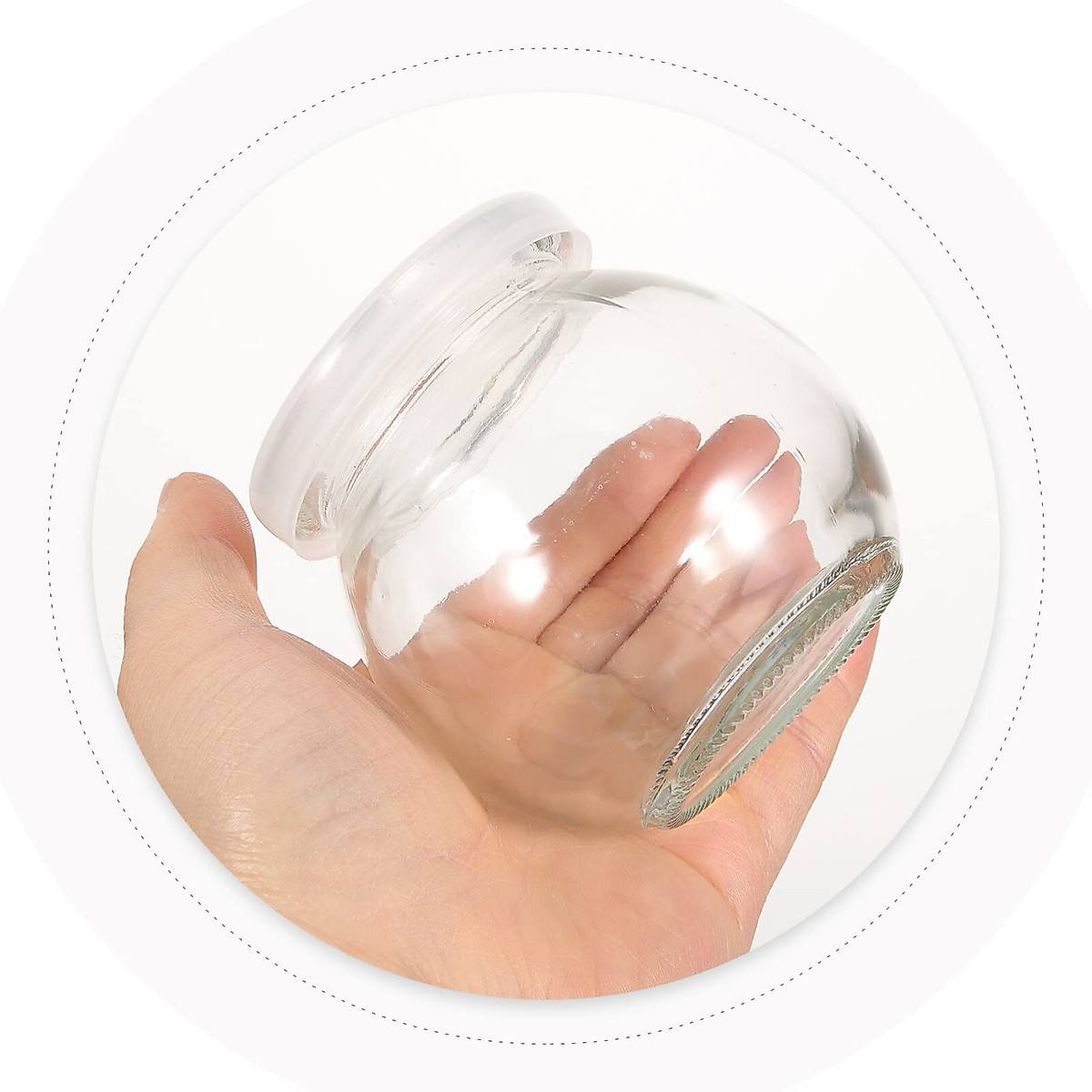 Hemoton 2pcs spherical pudding bottle glass honey bottles glass candy jars yogurt jars with caps yogurt storage glasses nuts jars mason jar glasses glass pudding jars with cover plastic