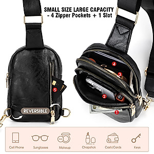 XZQTIVE Small Sling Bag for Women Fashion Crossbody Bag for Women Leather Crossbody Purse Fanny Pack Chest Bag for Travel, Black