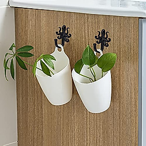 AOAOYING Wall Storage Hooks – Octopus Decorative Wall Mounted Coat Hooks for Hanging Coats, Scarves, Bags, Purses, Backpacks, Towels Indoor and Outdoor Hooks (Black 5 Pack)