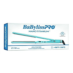 BaBylissPRO Nano Titanium Flat Iron Hair Straightener , 1/2" Ultra- Thin Hair Straightener Iron for Professional Salon Results and All Hair Types