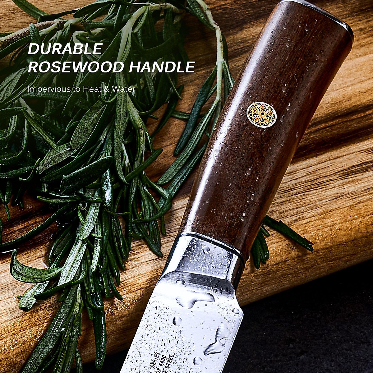 KYOKU Carving Knife Set, Daimyo Series 8" Carving Knife and Fork, Japanese 440C Stainless Steel Meat Cutting Knife