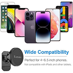 【 2-PACK 】Magnetic Phone Car Mount,【 Super Strong Magnet 】Magnetic Car Phone Holder for Dashboard 【 360° Rotation 】Universal Magnetic Dash Mount Cell Phone Holder iPhone Car Mount Fits All Smartphones