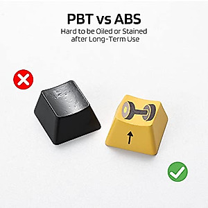 LTC LavaCaps PBT Double Shot108 Keycaps Set, Cat's Claw Sublimation OEM Profile for ANSI US Layout 61/87 TKL/104/108 Keys Mechanical Keyboard, with Keycap Puller - (Only Keycaps), Yellow