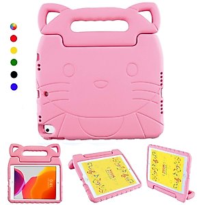 Tendmart Case Compatilbe with iPad 9th / 8th / 7th Generation 10.2 inch Model MYLF2LL/A MYLD2LL/A MYLC2LL/A MYN32LL/A MYL92LL/A MYLA2 Also for Kids Case Air 3rd Gen / Pro10.5 inch (Pink)