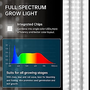 Barrina Grow Lights for Indoor Plants, 3FT 5000K Daylight White Full Spectrum Plant Lights, 180W(6 x 30W, 1000W Equivalent), T8 Grow Light Bulbs, LED Grow Light Strips, Linkable Design, 6-Pack