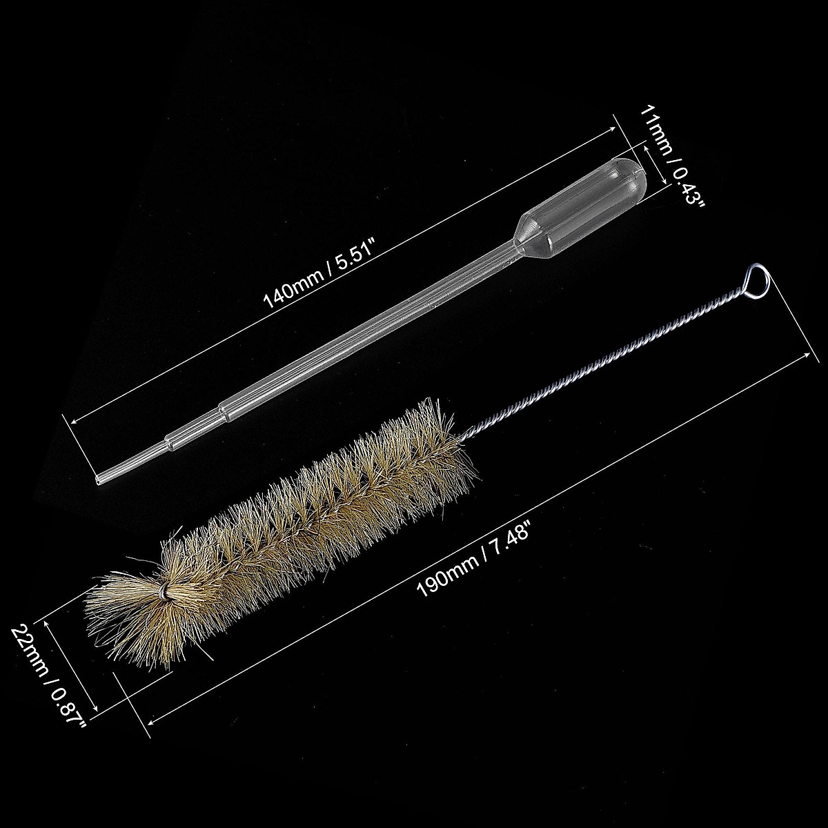 uxcell Plastic Graduated Cylinder, 10ml Measuring Cylinder with 10 Transfer Pipettes and 1 Brush, 16in1 Set for Science Lab