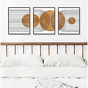 Mid Century Modern Print Geometric Wall Decor Abstract Lines Art Set Above Bed Wall Art Arch Art Mid Century Decor Set Of 3 UNFRAMED 11X14INCH