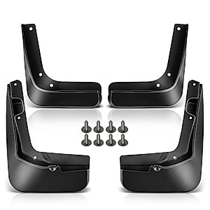 A-Premium Set of 4PCS Mud Flaps Splash Guards Mudguards Mudflaps with Hardware Kits Accessory Compatible with Ford Fusion, 2013-2018, Sedan, Black Color, Front LH RH and Rear LH RH