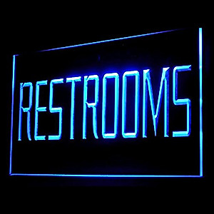 120015 Toilet Restrooms Washroom Lounge Bathroom For Restaurant Cafe Shop Mall Bar Display LED Light Neon Sign (12" X 8", Blue)