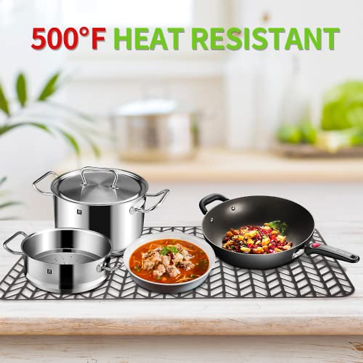 Kitchen Sink Mat, 26''x14'' Silicone Sink Protectors Mats for Bottom of Kitchen Sink, Non-slip Heat Resistant Sink Liners for Farmhouse Stainless Steel Sink Rubber Sink Mat（For Center Drain Hole Sink）