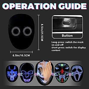 2023 Christmas Led Face Mask Pro - DIY Gif Image Wifi Connection Luminous Light Up Covering Facemask For Kids Adults, Glow Edm Rave Scary Costume Dj Party Music Festival Light Show Masquerade Masks