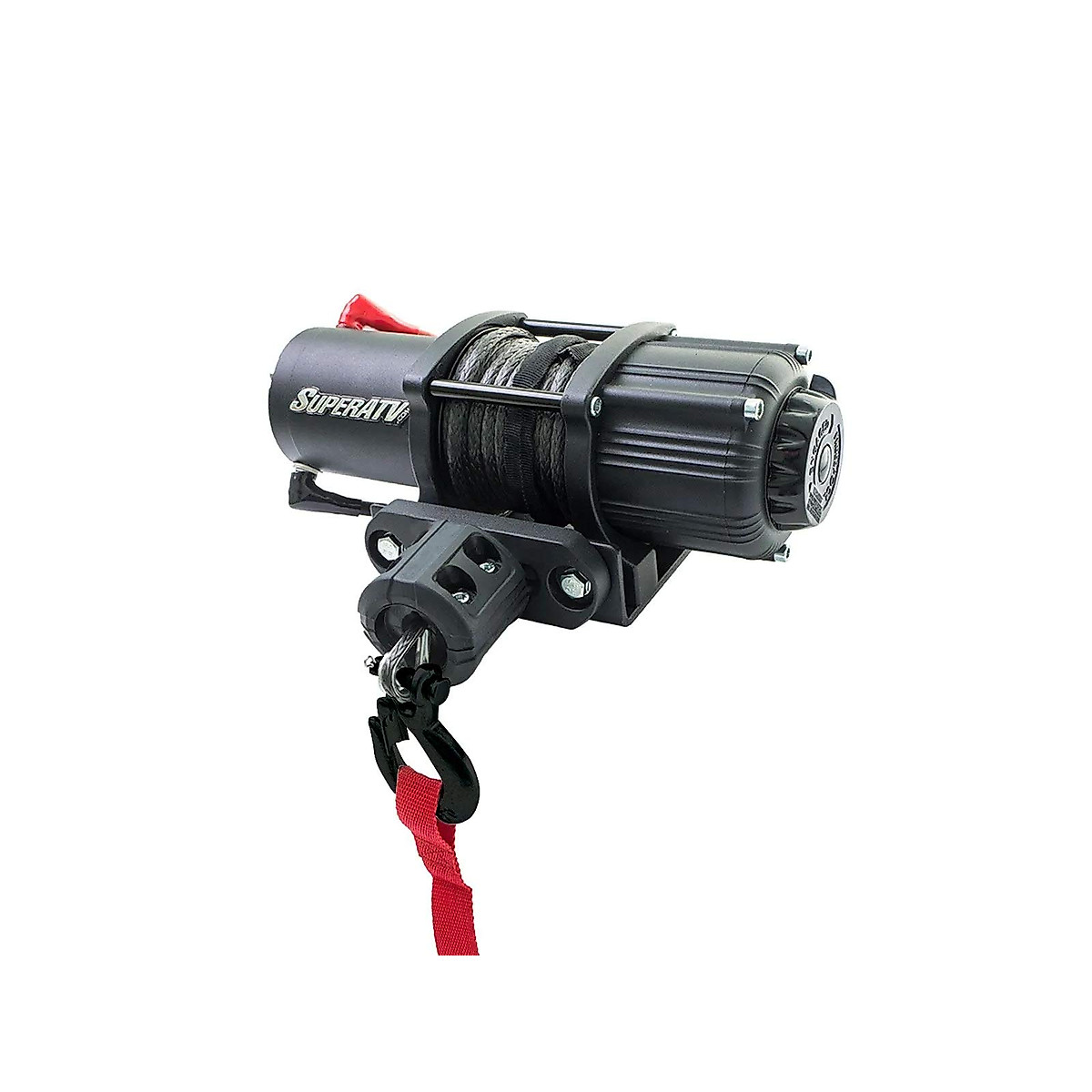 SuperATV Black Ops 3500 LB Winch Kit For UTV/ATV | Waterproof Seals And Solenoid | 12 Volt Winch | 1.2 HP Motor | 166:1 Gear Ratio