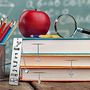 4 Pcs Teacher Appreciation Gifts Metal Bookmark Thank You for Being Part of My Story Gifts Appreciation Teacher Bookmark Gifts for Women Teacher Graduation Birthday Retirement