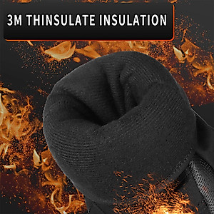 Achiou Ski Snow Gloves Winter Warm 3M Thinsulate Waterproof Touchscreen Men Women